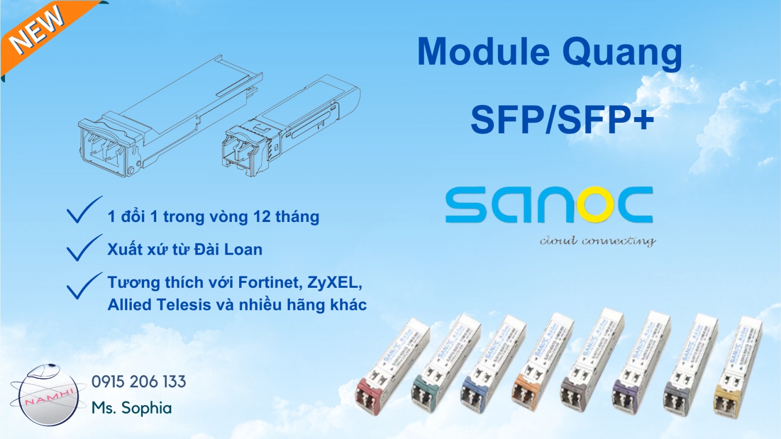 Giải pháp kết nối quang cho doanh nghiệp Module quang SFP/SFP+ – nền t